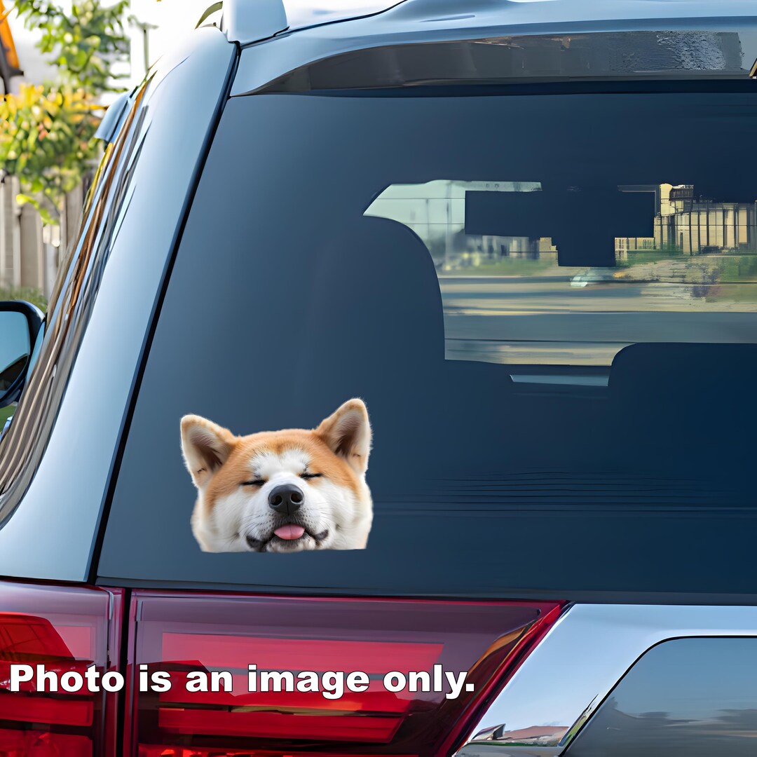 Akita Dog Face Sticker 3D Car Window Sticker - Transparent Outdoor ...