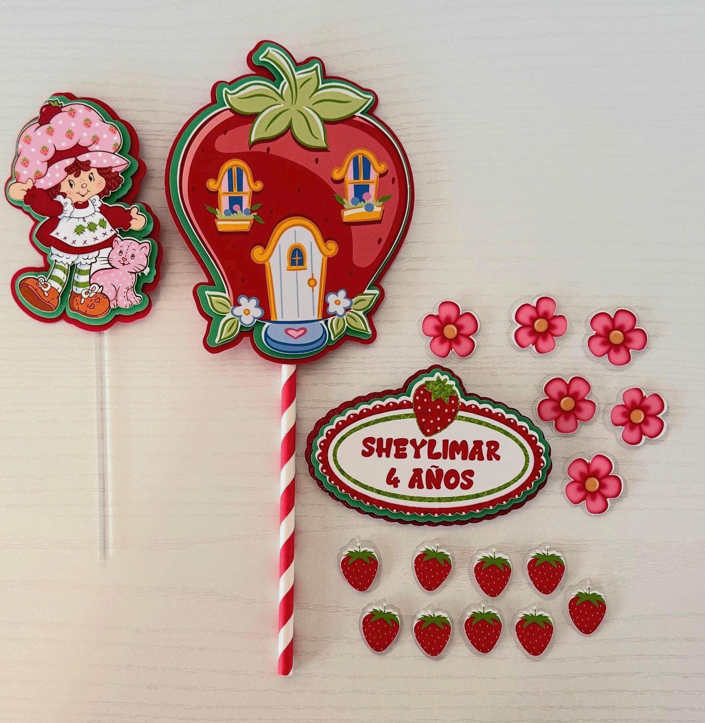 Strawberry Shortcake–inspired Cake Topper – Layered 3D Design – Custom ...