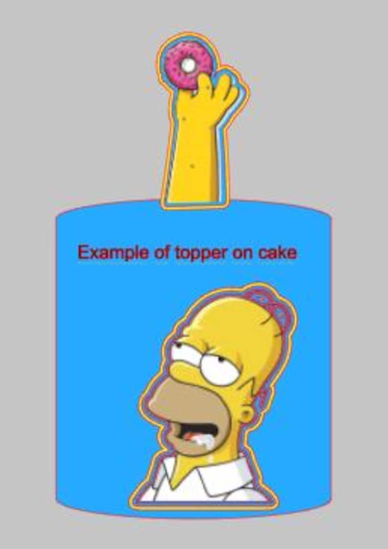 Homero Inspired Birthday Cake Topper – Layered 3D Design - Funny ...