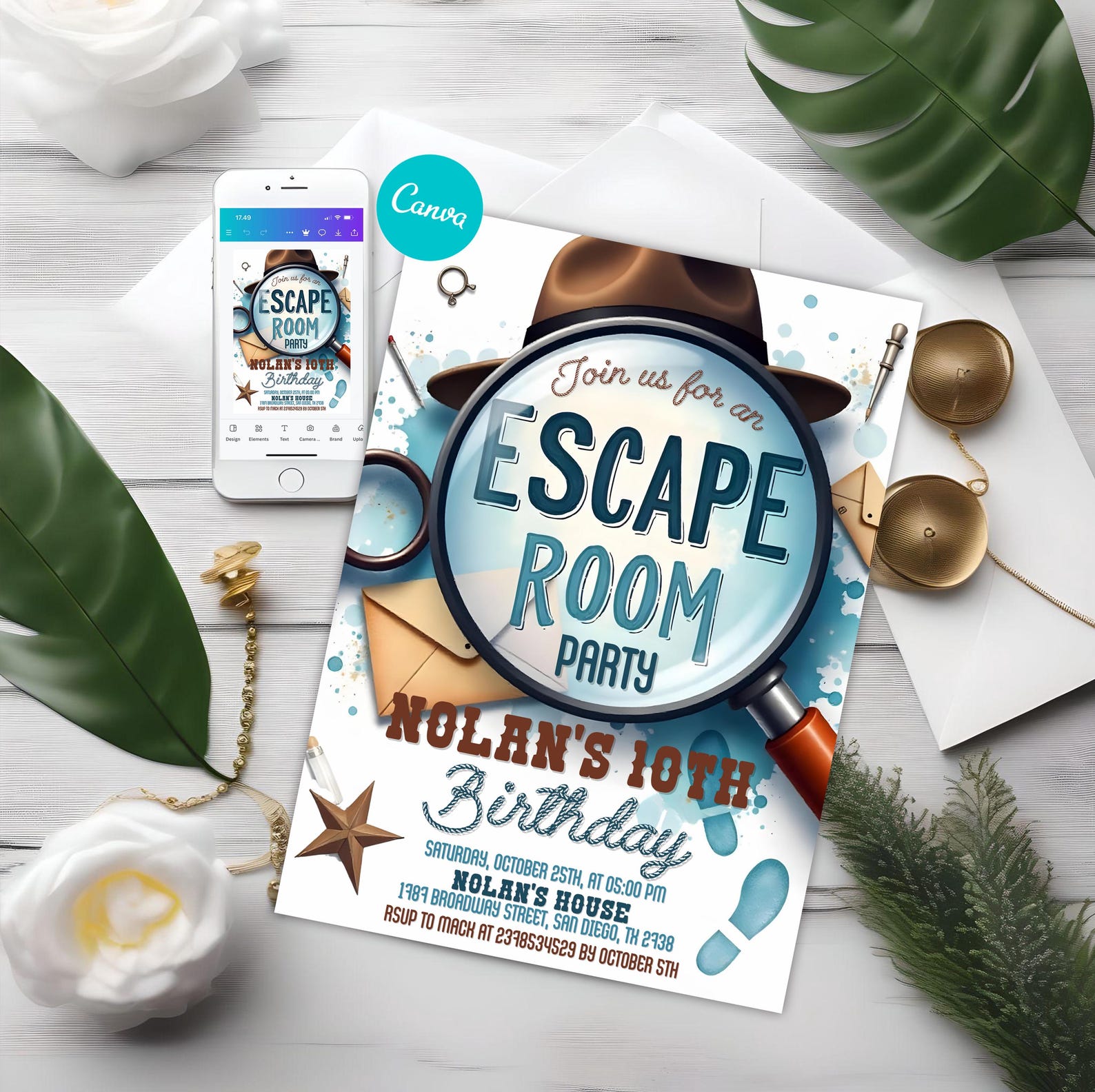 Editable Escape Room Birthday Invitation, Mystery Party Birthday ...
