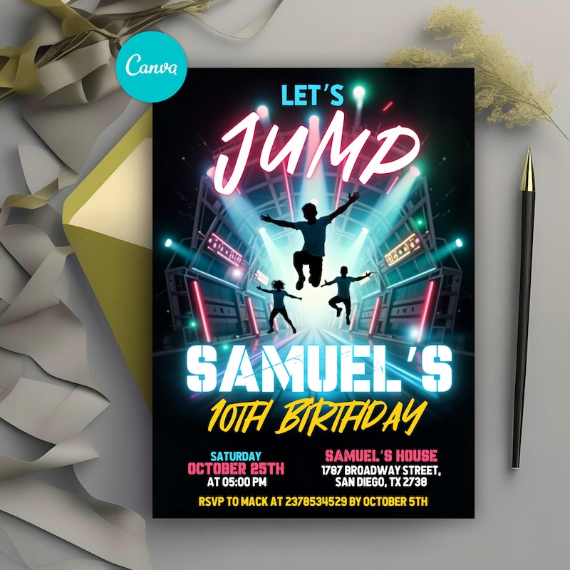Urban Air Birthday Invitation - Etsy