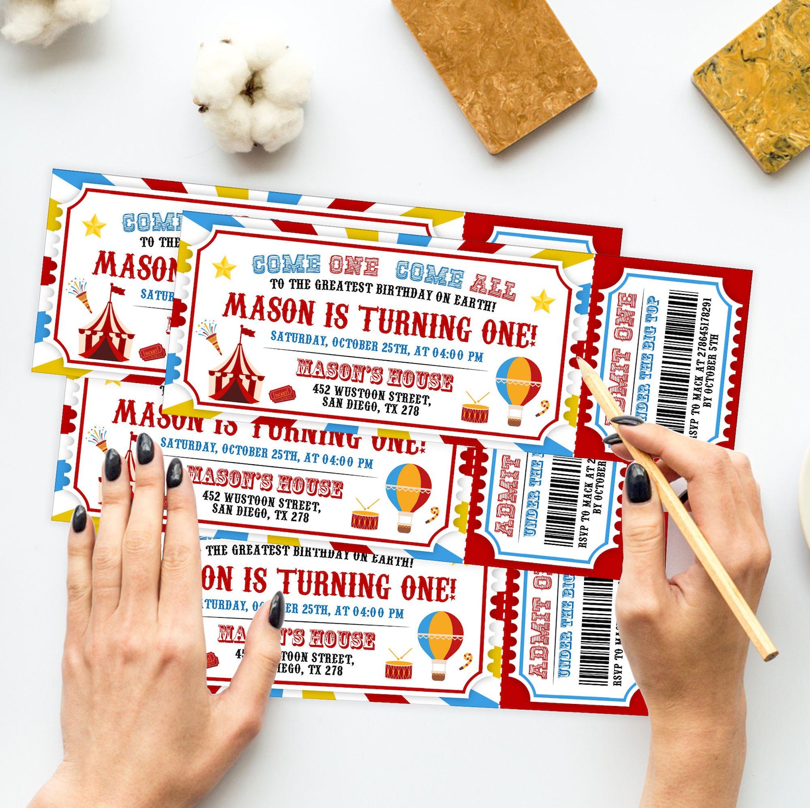 Editable Carnival Birthday Invitation, Carnival Ticket Party Invitation ...