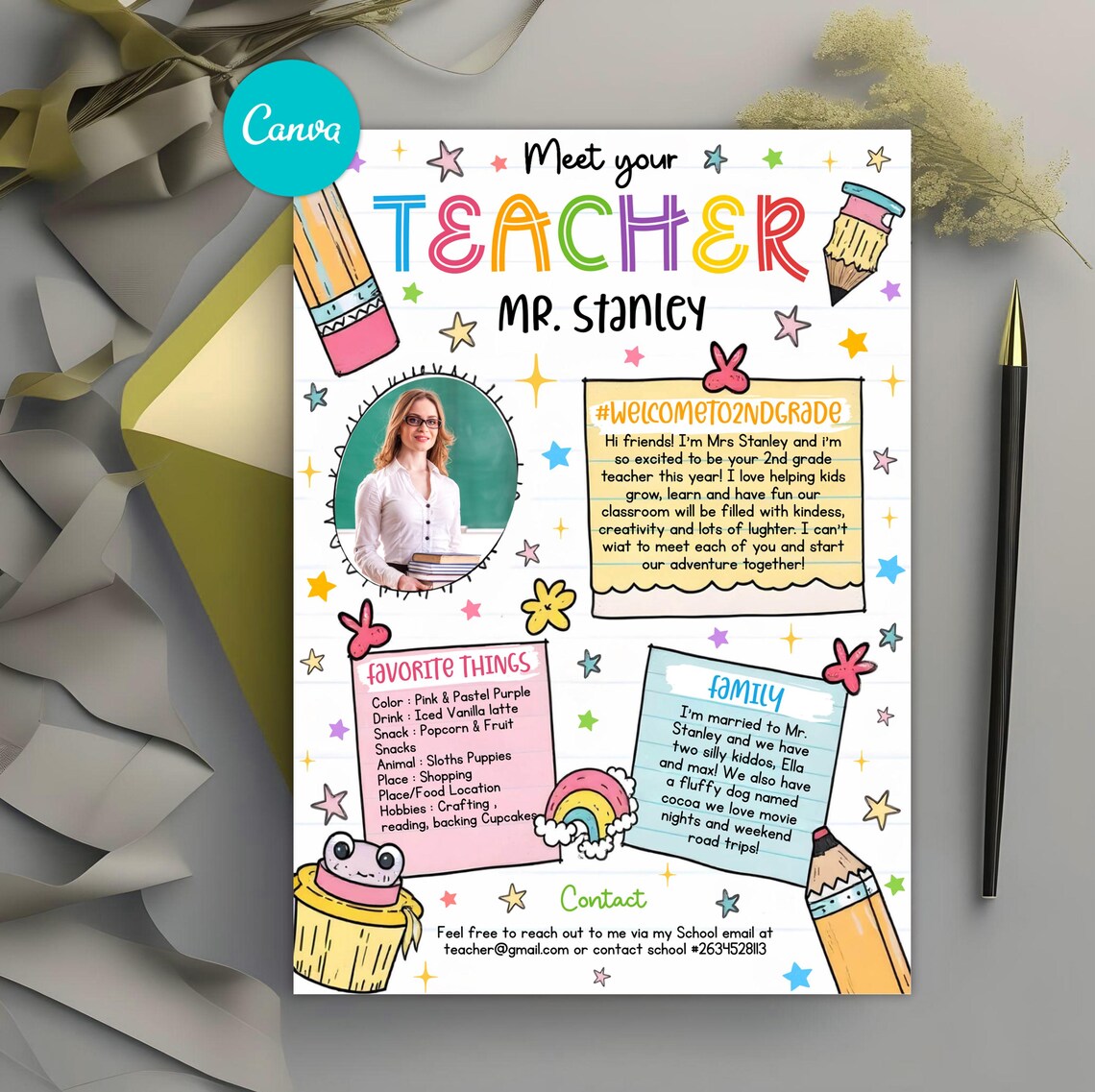 Meet the Teacher Template, Get to Know Teacher Kindergarten Flyer All ...