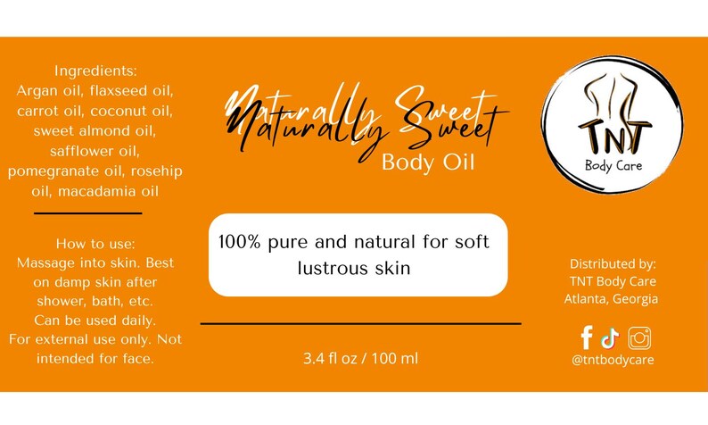 Naturally Sweet - Body Oil Sizes 3oz and 8oz - Etsy