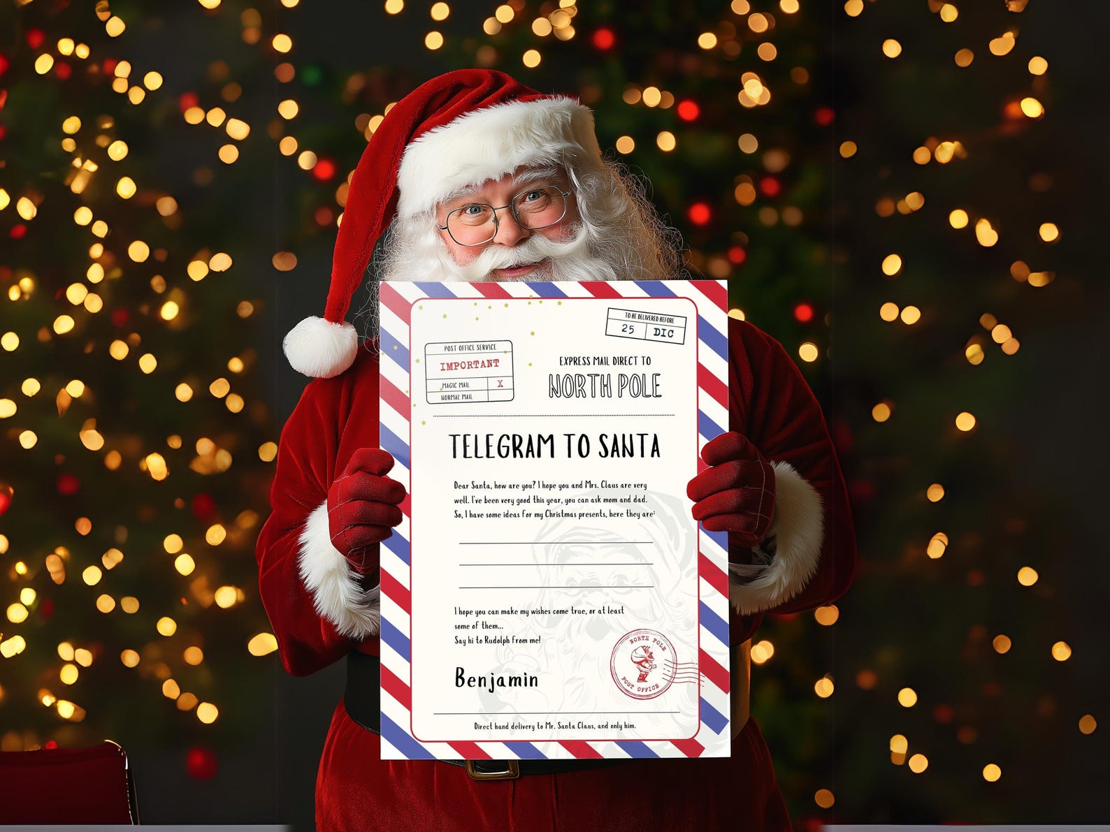 Editable Letter to Santa, Letter to Santa, Holiday Printable Letter to ...