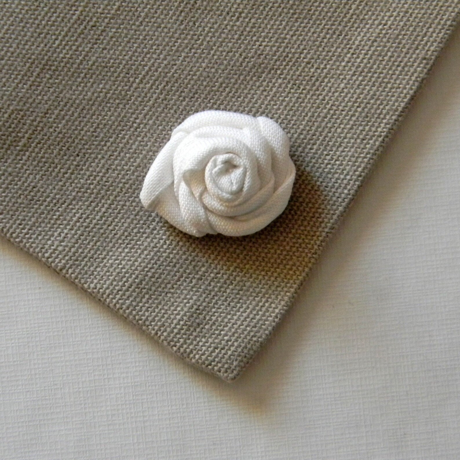 White Lapel Pin. Cotton Boutonniere. White Lapel Flower. - Etsy