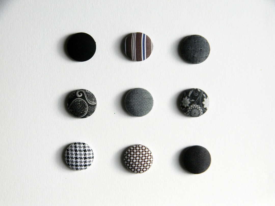 Black Lapel Pin. Men Lapel Button. Round Pin. Grey, Brown. Office Wear ...