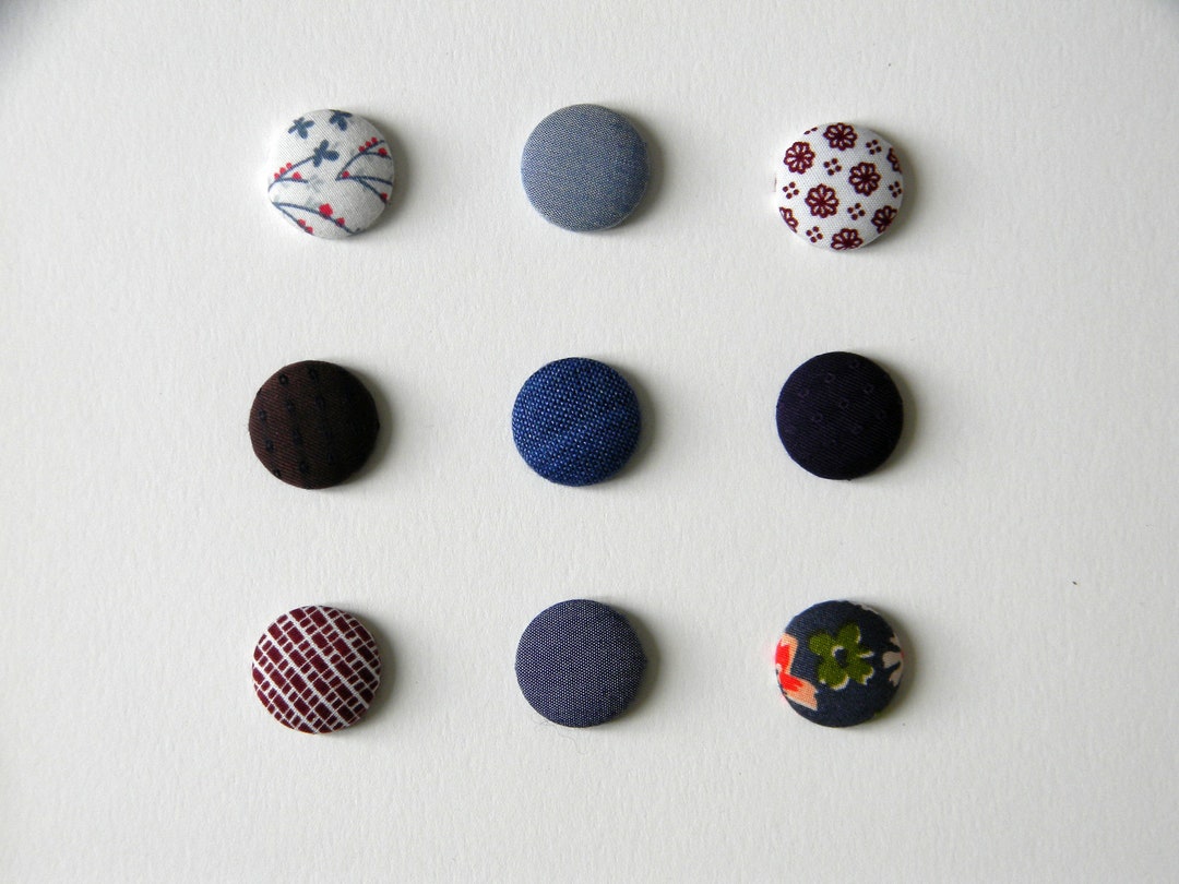 Round Lapel Pin. Mens Lapel Button Pin. Indigo Blue, Chambray, Burgundy ...