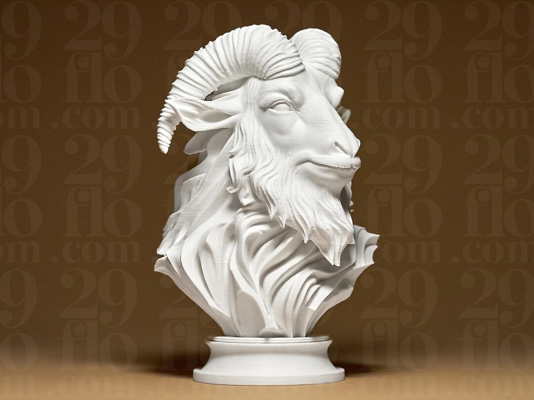 The GOAT Bust Head 3D Printed Sculpture, Zodiac, Statue, Figure ...