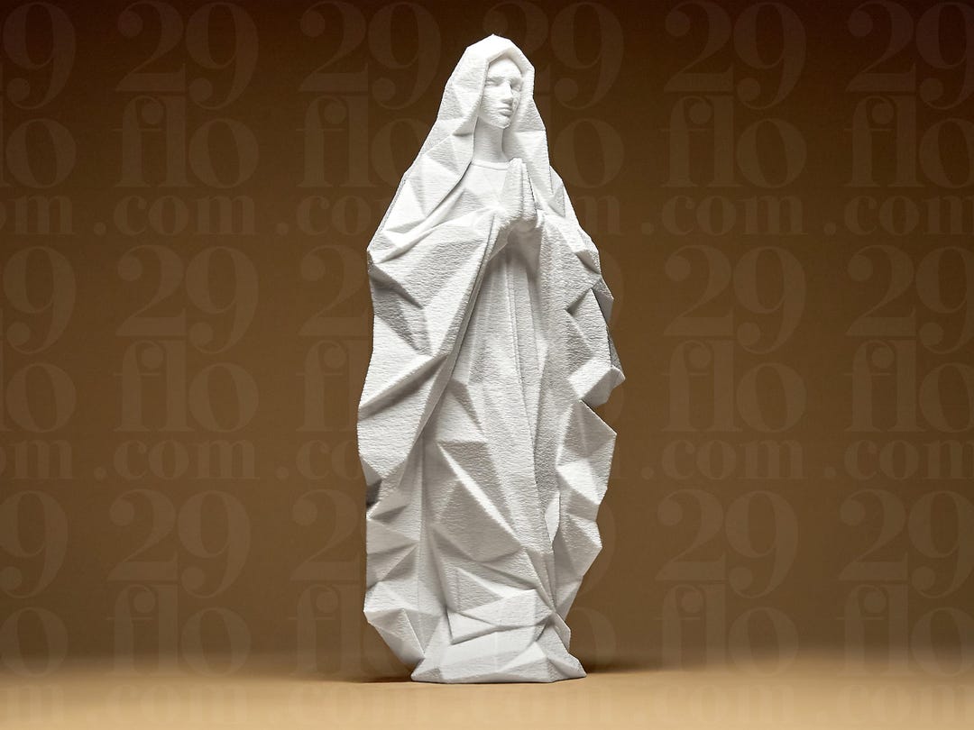 3D Printed Virgin Mary Sculpture: Modern Abstract Home Decor - Etsy