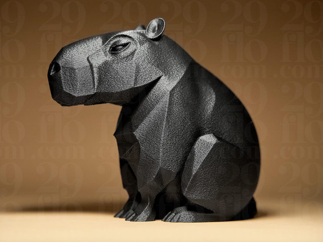 Capybara Geometric Low Poly 3D Printed Sculpture Figurine Statue ...