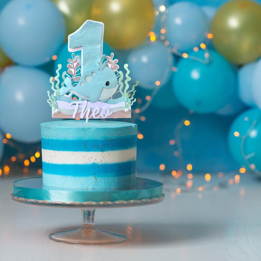 Under the Sea Cake Topper, 1st the Sea, Under the Sea Birthday ...