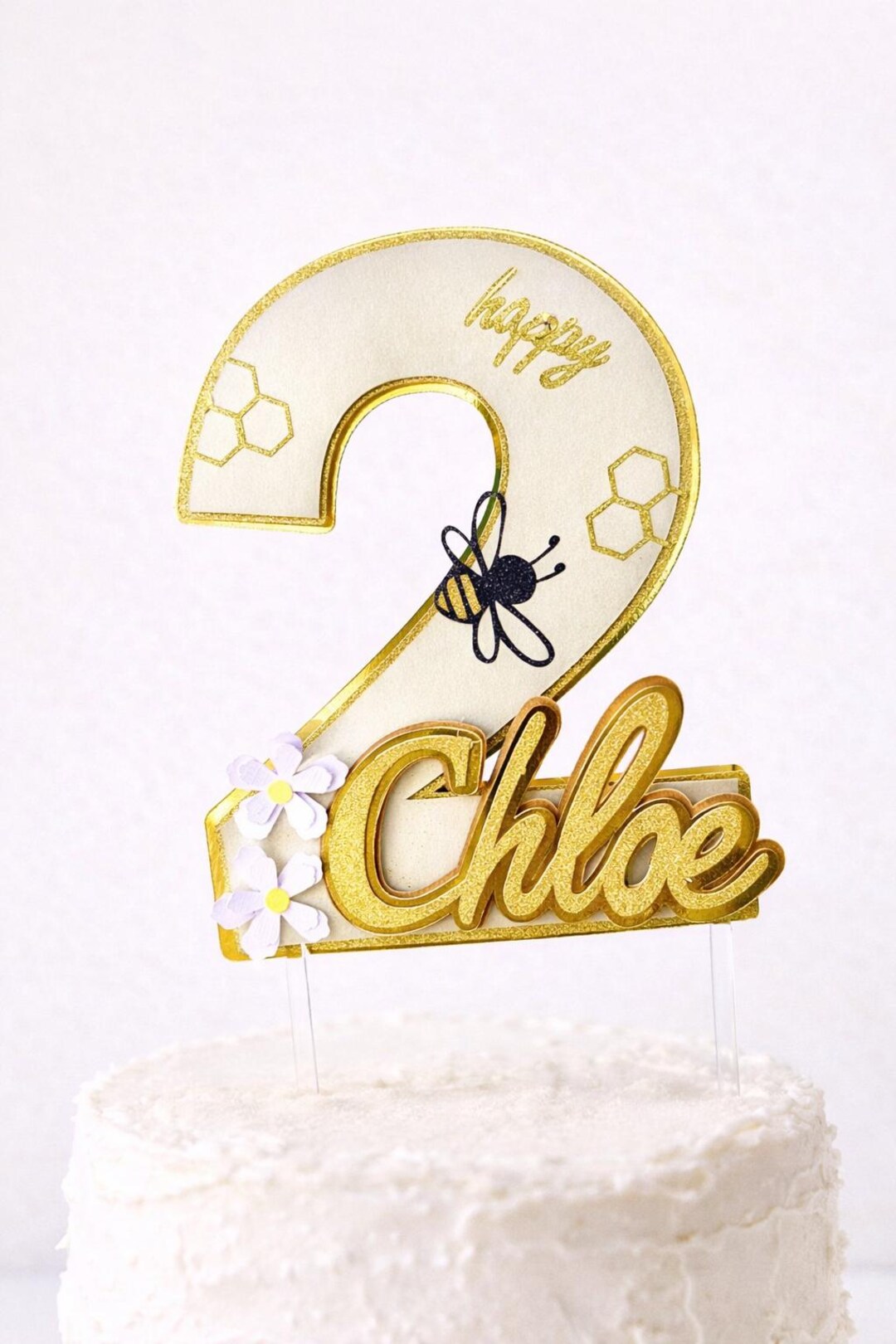 Bee Cake Topper – Personalized Bee Birthday Cake Topper, Custom Name ...