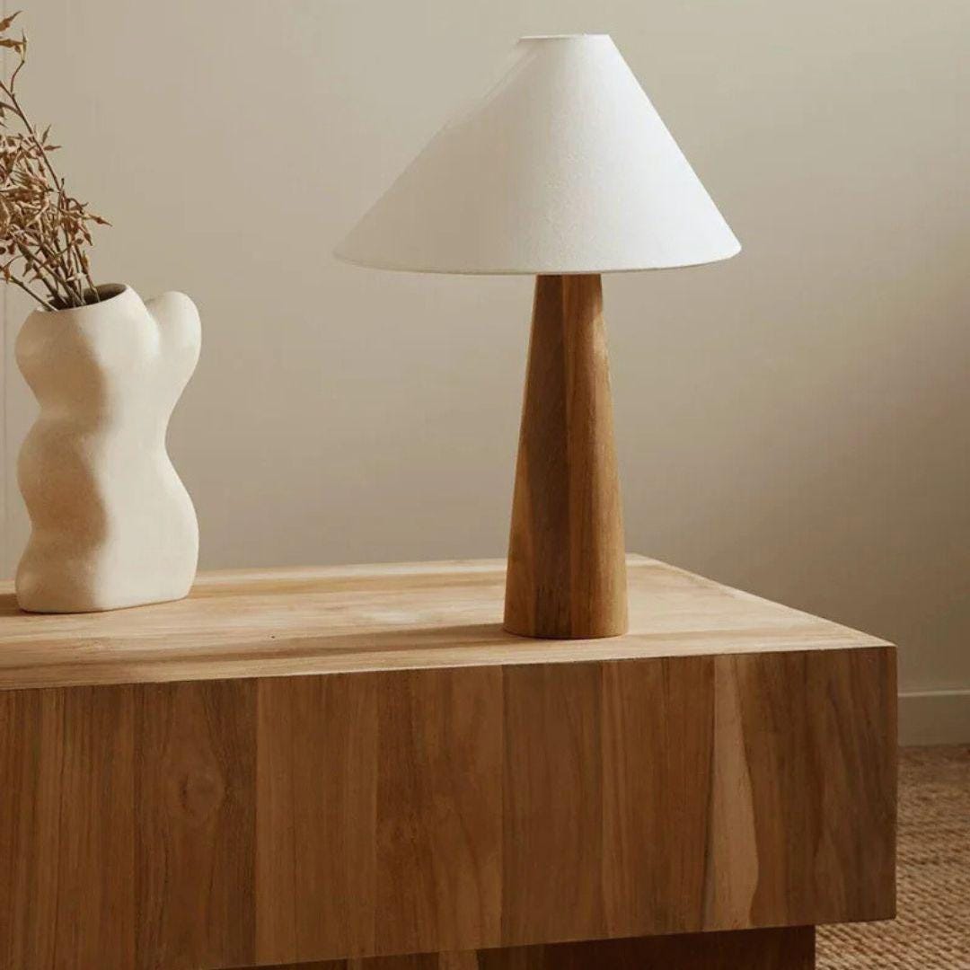 Tapered Oak Wood Floor Lamp - Etsy