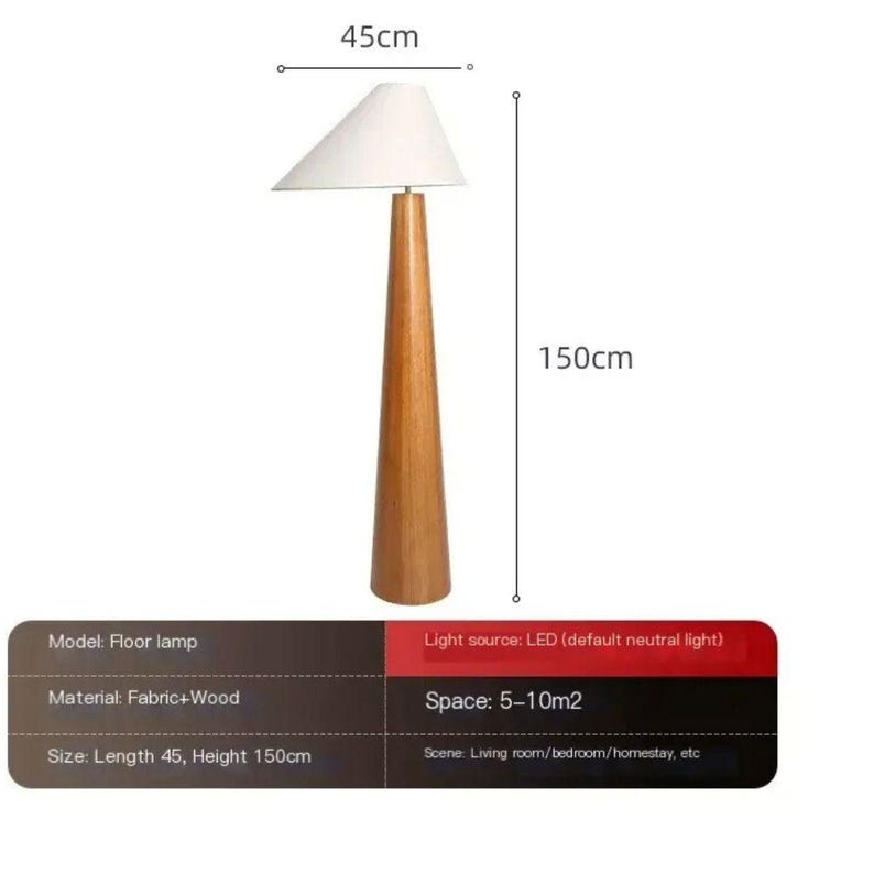 Tapered Oak Wood Floor Lamp - Etsy