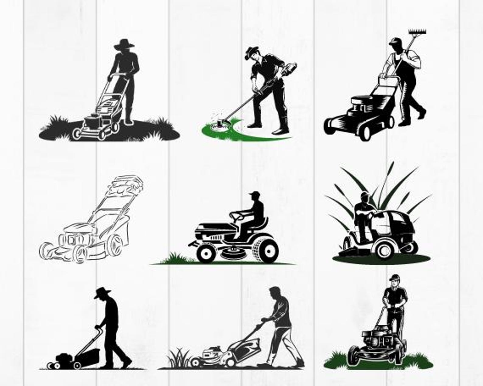 Lawn Mower SVG Bundle, Lawn Mower Vector, Lawn Mower Outline, Lawn ...