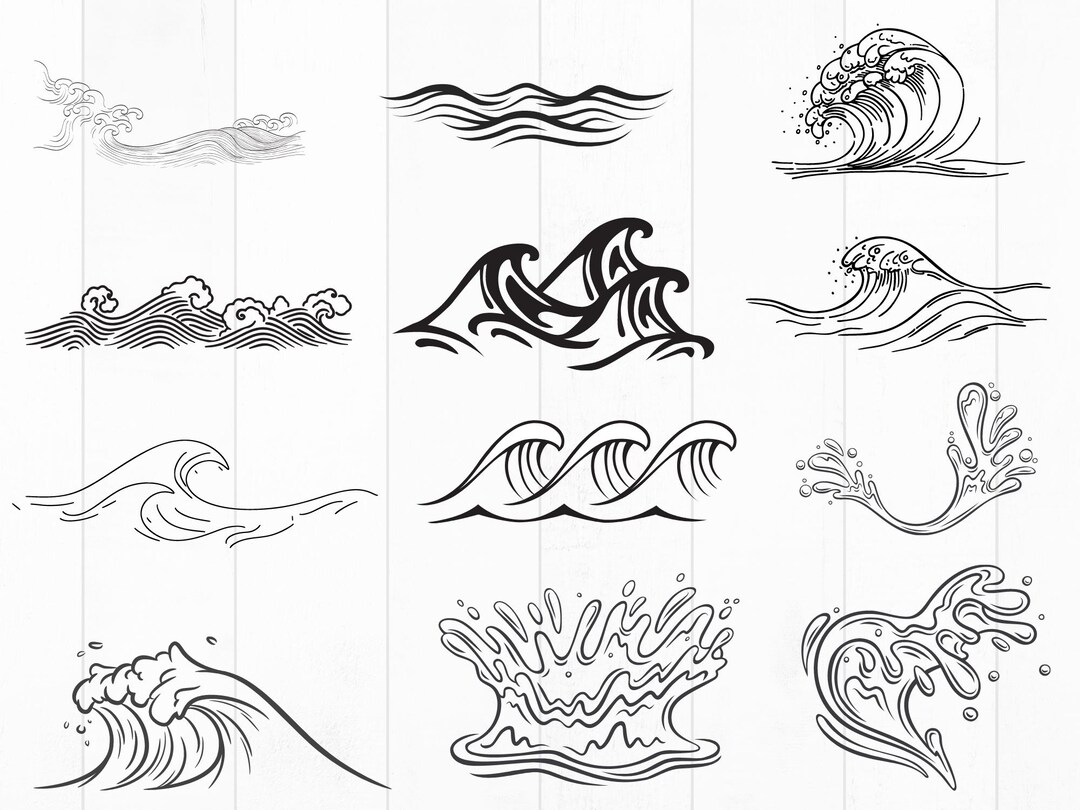 Wave Svg Bundle, Beach Svg, Ocean Svg, Water Svg, Wave Cricut, Sea ...