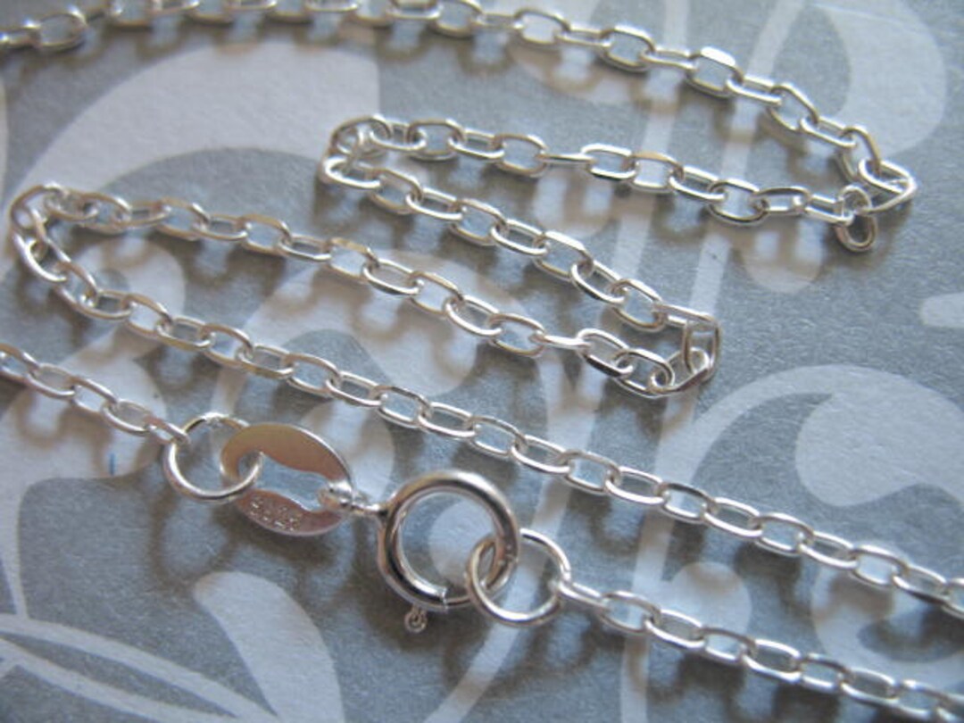 Finished Chain, Sterling Silver Cable Chain, 1 Pc, 16 or 18 Inch, Heavy ...