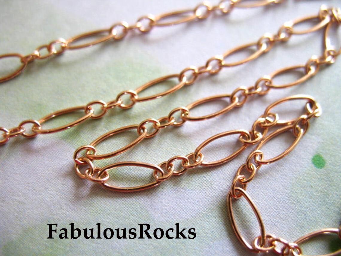 14k Gold Filled Necklace Chain, 7x3.5 Mm Long Short Cable, Bulk Footage ...