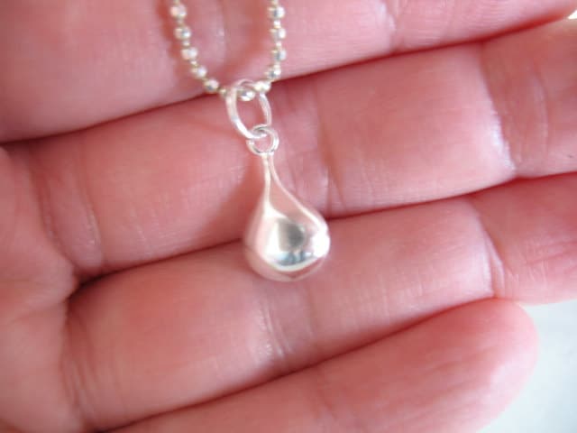 Sterling Silver Teardrop Tear Drop Charms Pendant Dangle / | Etsy