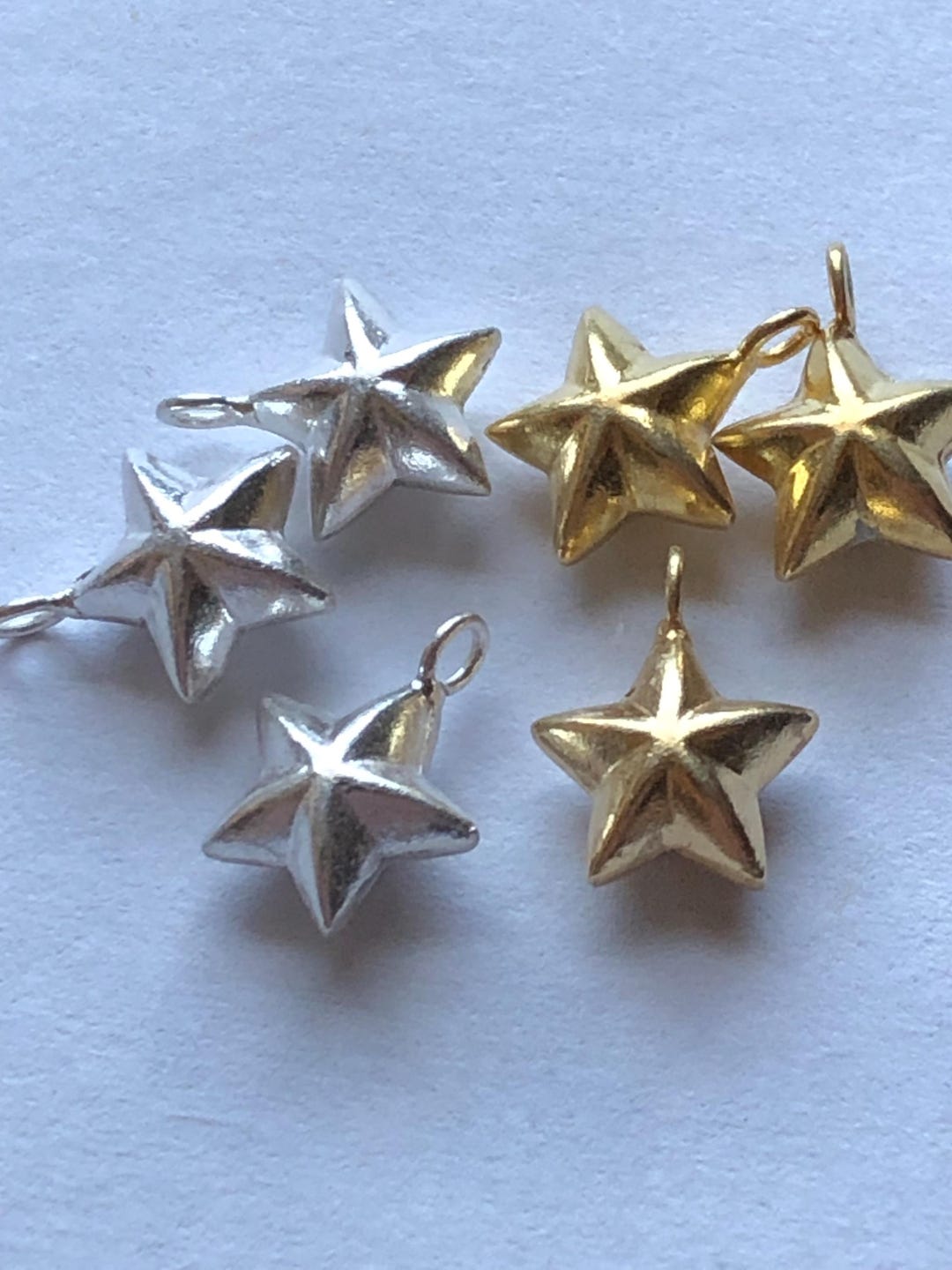 Sterling Silver or Gold Vermeil Puffy Star Charm, (11.5x9.5 Mm) - Etsy