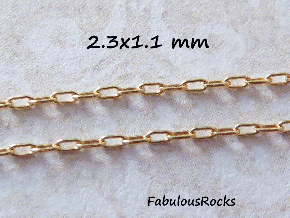 Sterling Silver Paperclip Chain, Dainty Oval Links (2.3x1.1 Mm) - Etsy