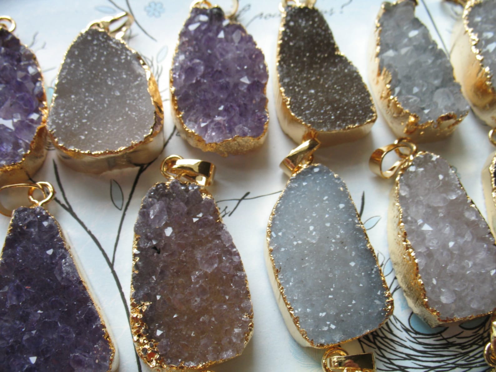 1 Pc Drusy Pendant Druzy Charm Natural Druzy 25-30 Mm - Etsy