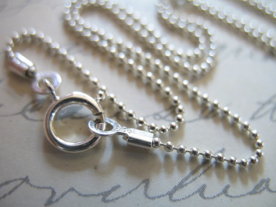 Shop Sale.. 1 Pc, 16 or 18 Inch, 1 Mm BALL CHAIN, 925 Sterling Silver ...