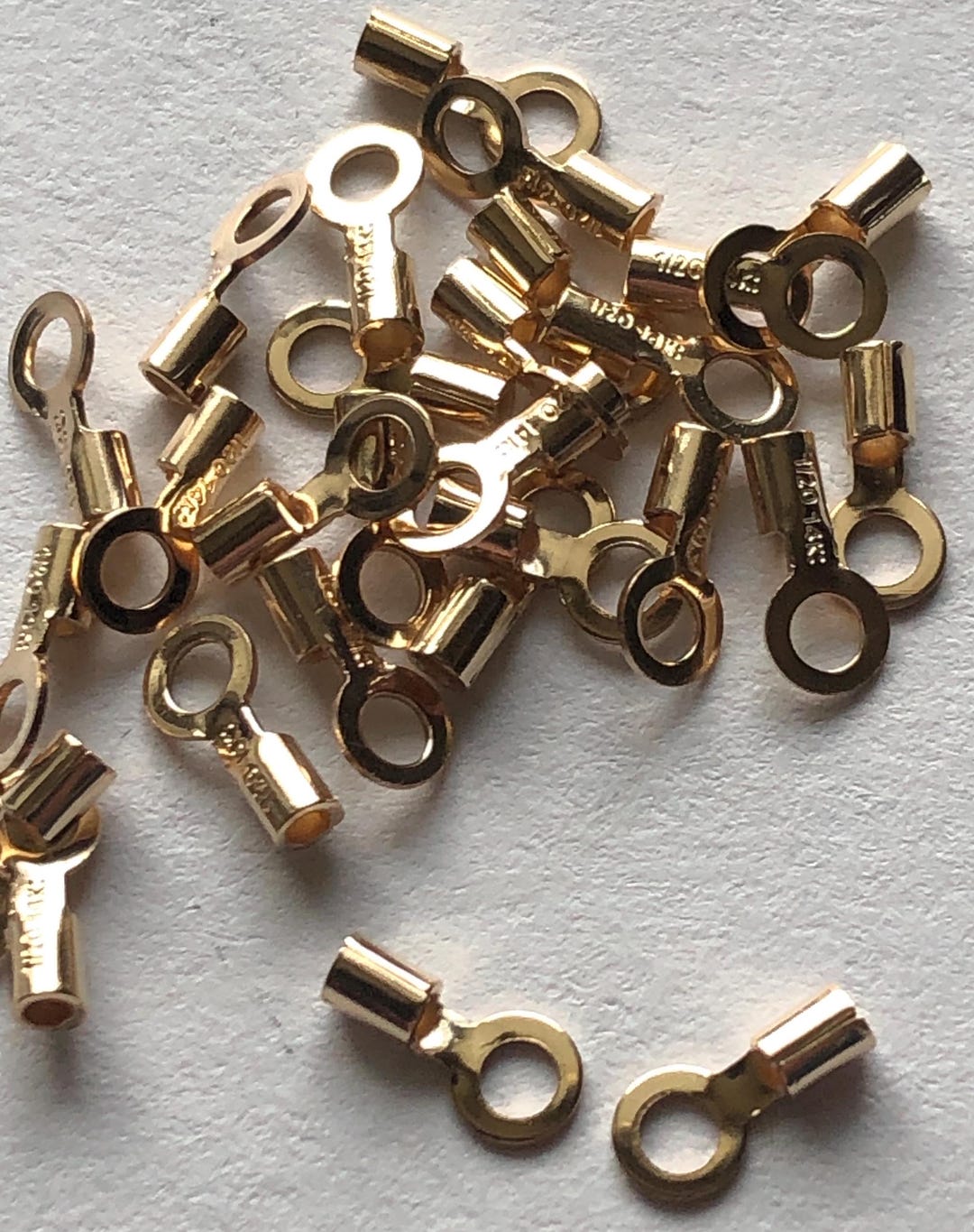 5-25 Sets, 14k Gold Filled Crimp End Caps Beads Bulk, for 1 Mm Ball ...