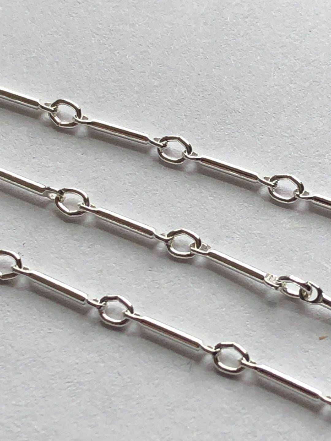 Sterling Silver Bar Link Necklace Chain, Heavy Designer Chain (8.5x1 Mm ...