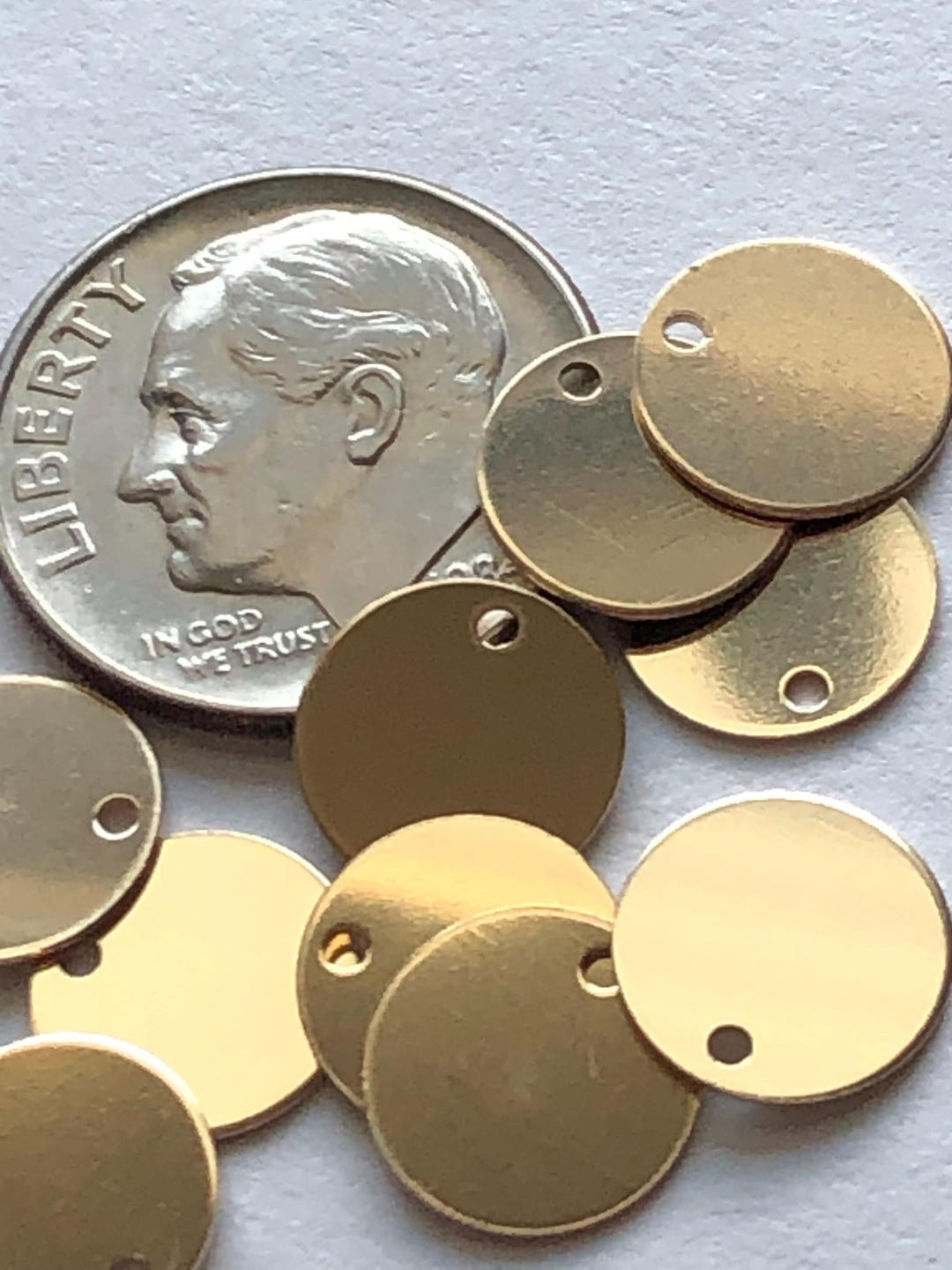 Gold Blanks, 9 Mm, 1-100 Pcs, 14k Gold Filled Blanks Discs Stamping, 3/ ...