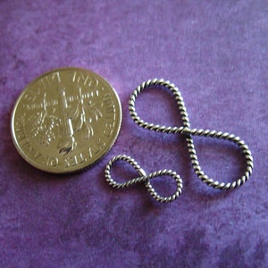 INFINITY Links Connectors Pendant Charm Components/ Oxidized, LARGE ...