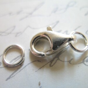 Oxidized Sterling Silver Spring Ring Clasp Sets, 6mm, With Jump Rings ...