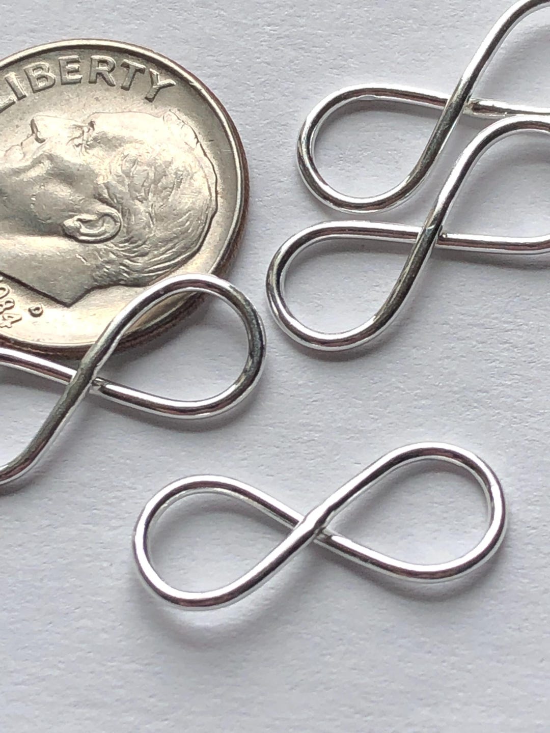 Sterling Silver Infinity Link Connector, Large (18x7.25 Mm) - Etsy