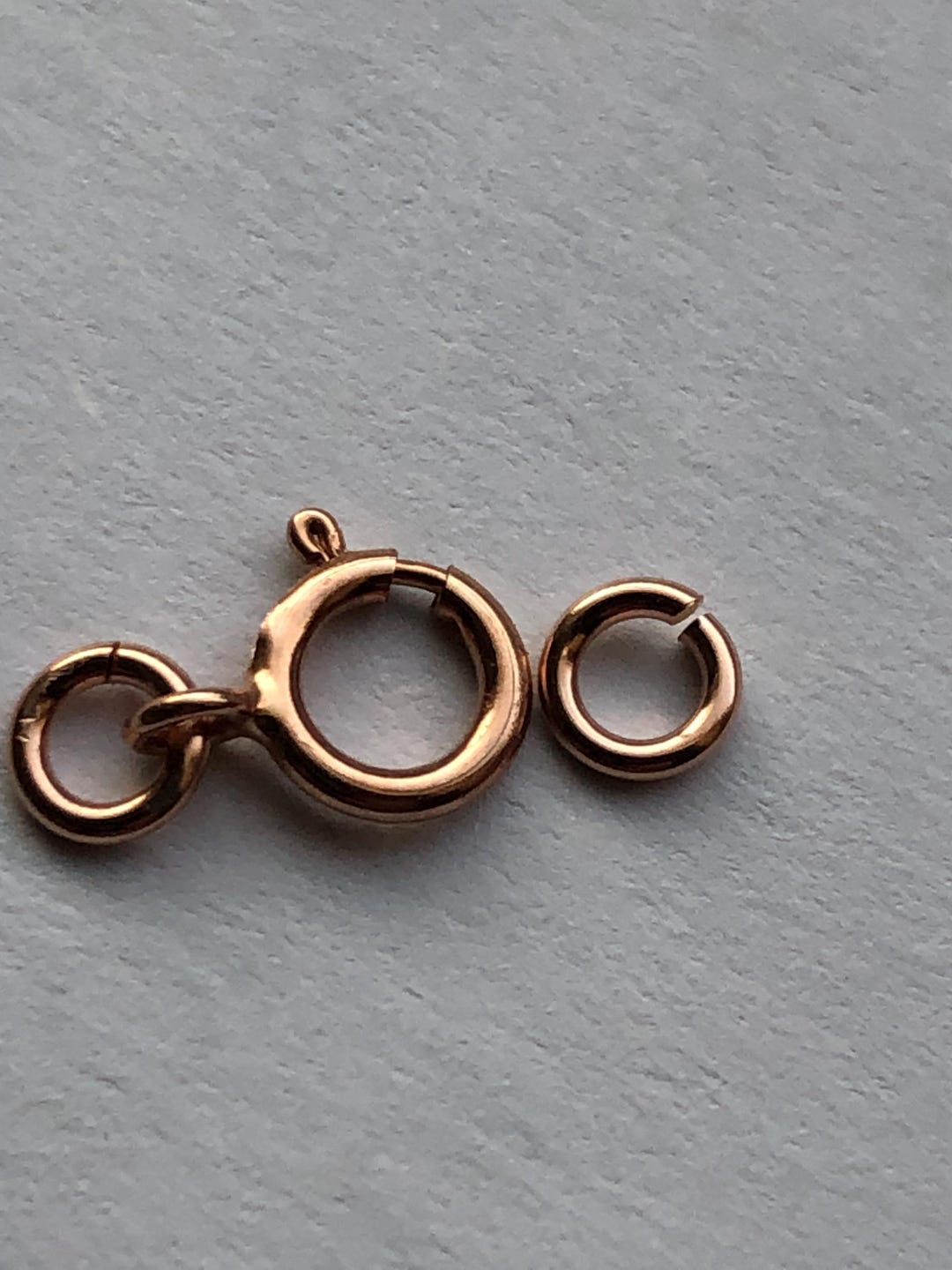 14k Rose Gold Filled Spring Ring Clasp Sets, 5.5mm With Jumprings - Etsy