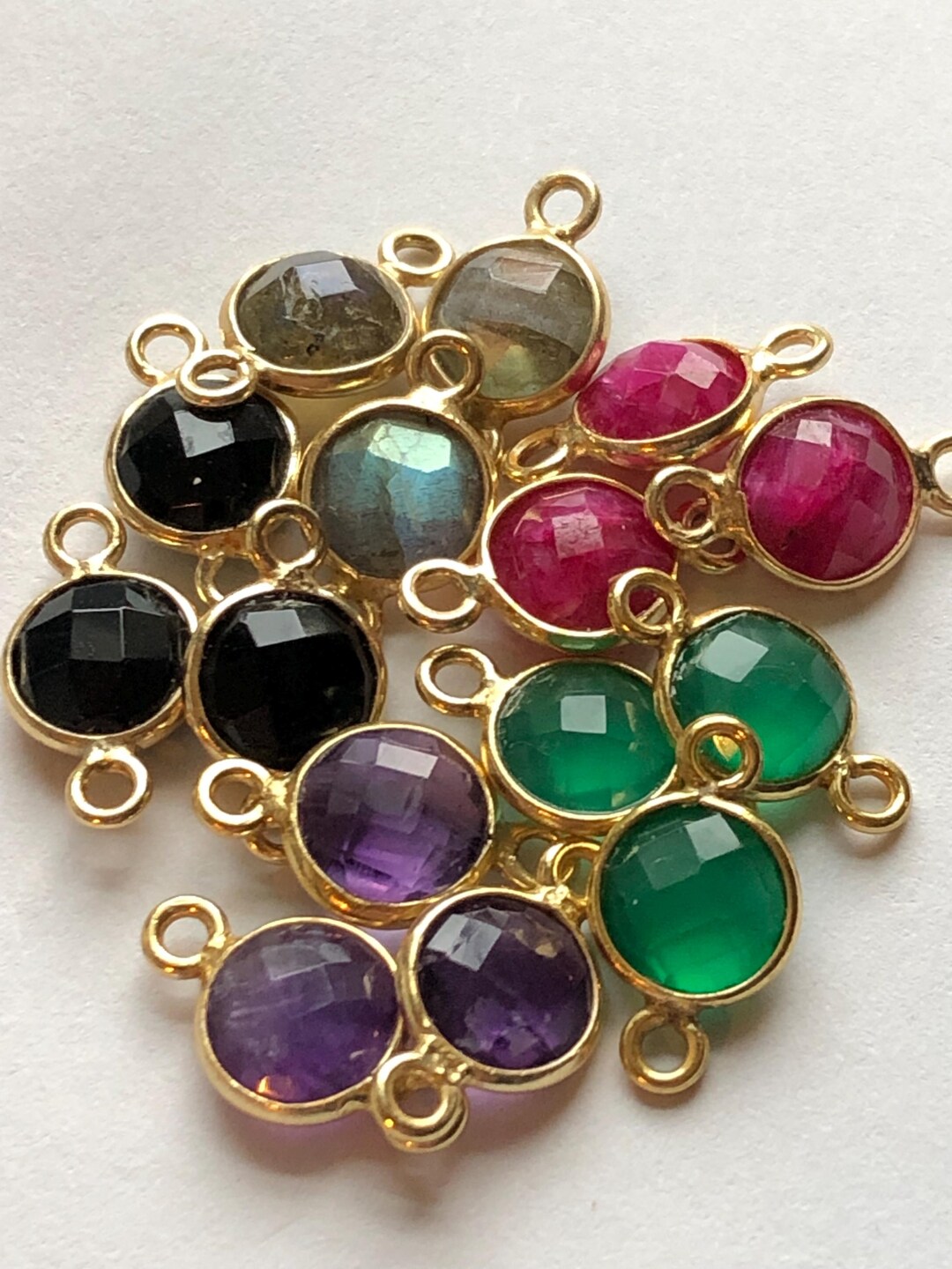 Gemstone Connectors Links, Bezel Set, 925 Sterling Silver, Luxe AAA ...