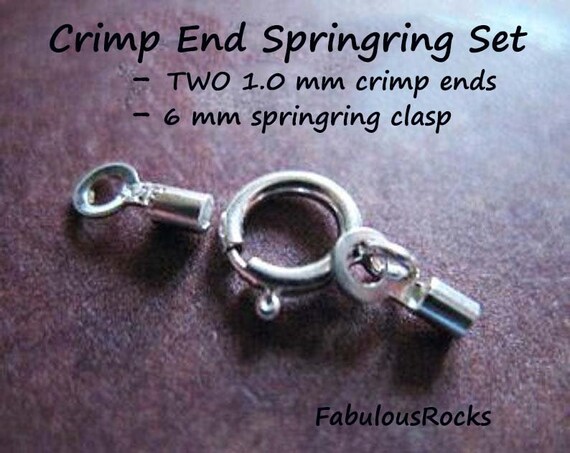 Crimp End Tubes and Spring Ring Clasp SETS 925 Sterling - Etsy