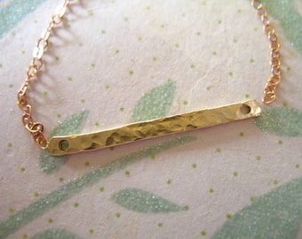 Sterling Silver or Gold Fill Bar Pendant Charm Link Bar Drops | Etsy