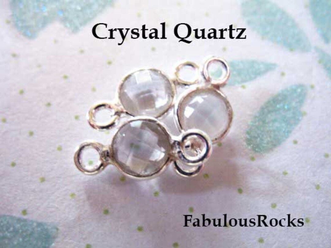 1-25 Pcs, Crystal Gemstone Connectors Links Charm, Clear CRYSTAL Quartz ...