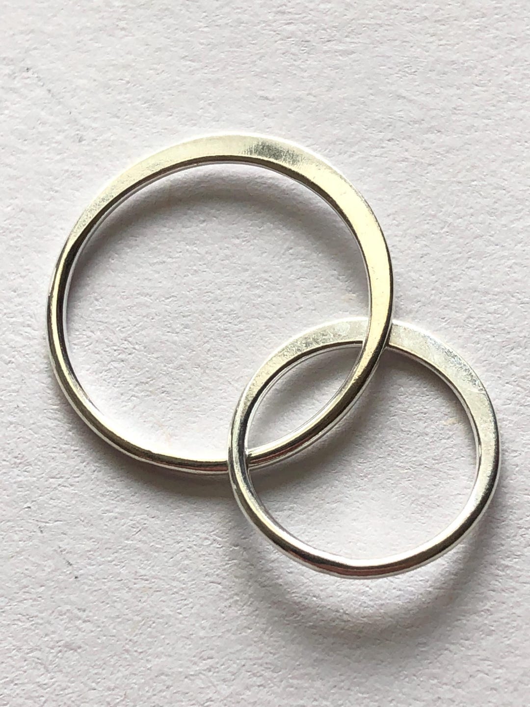 Sterling Silver Double Circle Links, Eternity Connector Rings (27x17 Mm ...