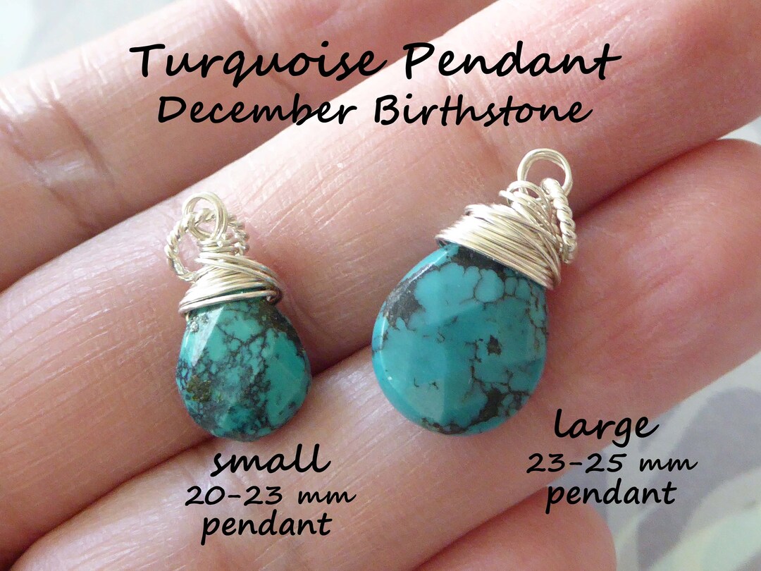 TURQUOISE Charm Pendant Turquoise Birthstone Jewelry, December Gemstone ...