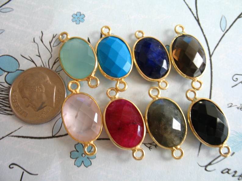 1-10 Pcs Gemstone Connectors Links Bezel Set Gem Stone - Etsy