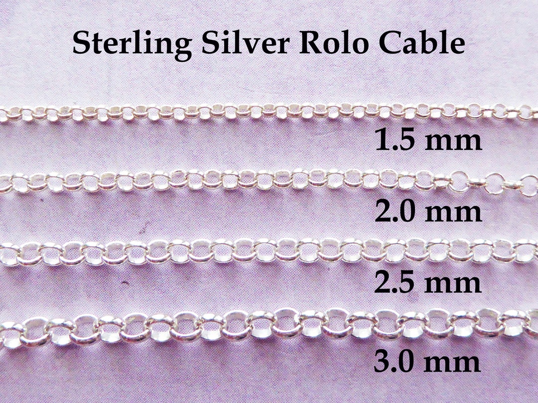 Sterling Silver ROLO Chain – Unfinished Necklace Bracelet Jewelry Chain ...