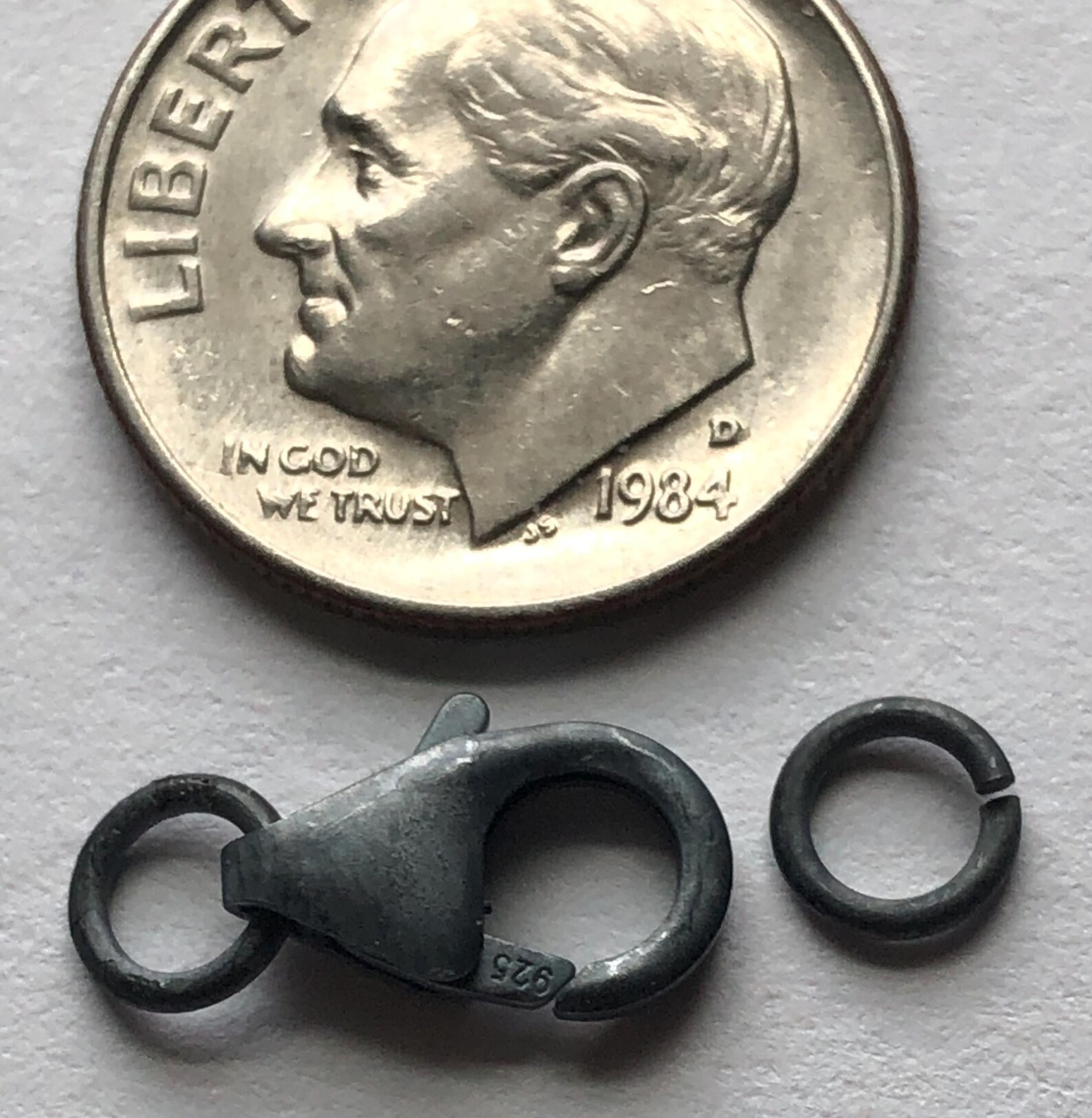 Oxidized Sterling Silver Lobster Clasp With Jump Rings (15.5x7 Mm) - Etsy