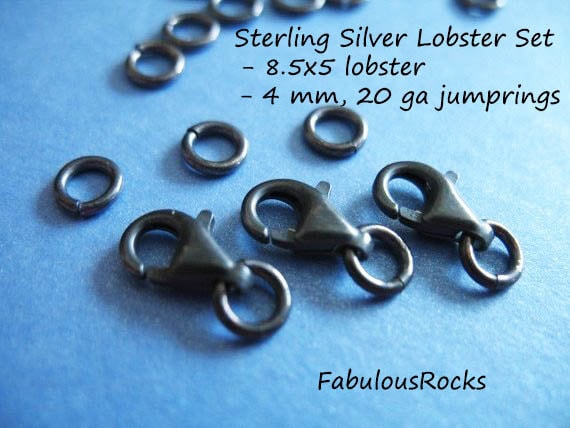 Sterling Silver Lobster Clasp and Jump Ring Set, 12.5x5 Mm - Etsy