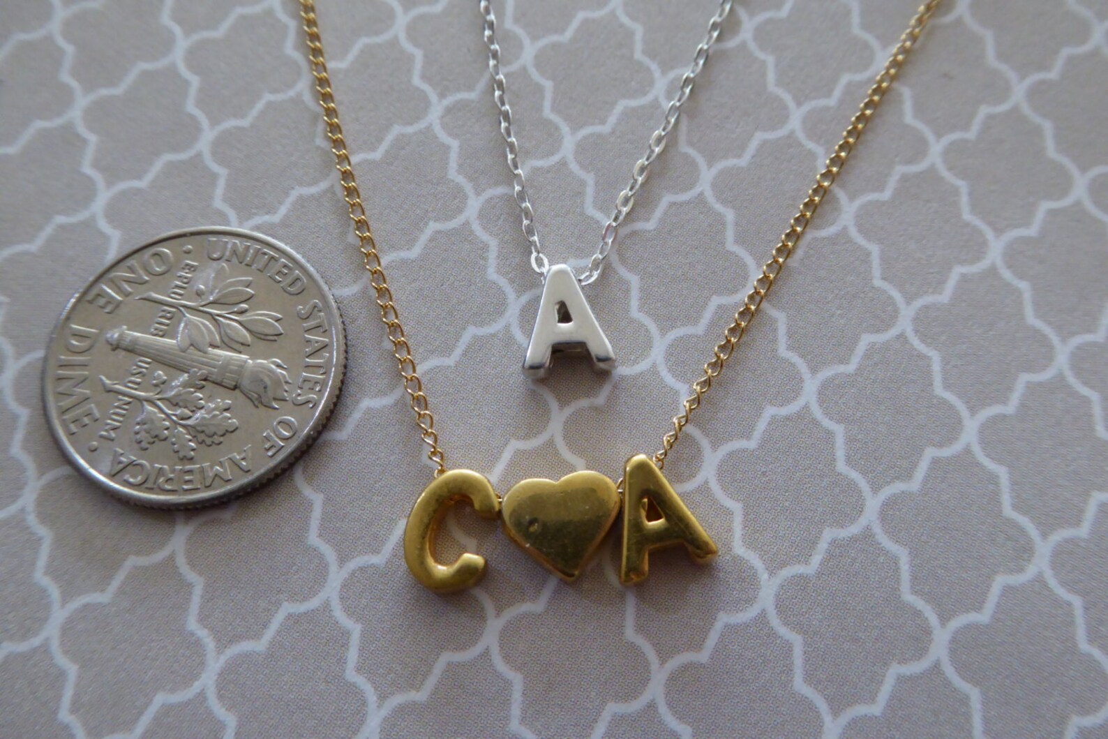 Gold Vermeil or Sterling Silver Initial Letter Alphabet - Etsy