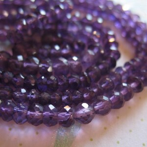 PURPLE AMETHYST Rondelles Beads, Luxe AAA, 1/2 Strand, 3-4 Mm, Lush ...