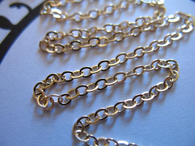 1-50 Feet Bulk Gold Chain 14k Gold Filled Chain Oval Cable - Etsy