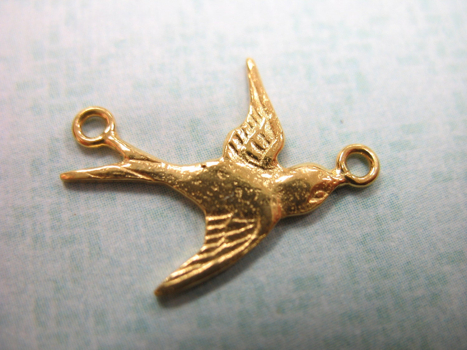 SWALLOW Sparrow Link Connectors Pendant Charm / 24k Gold | Etsy