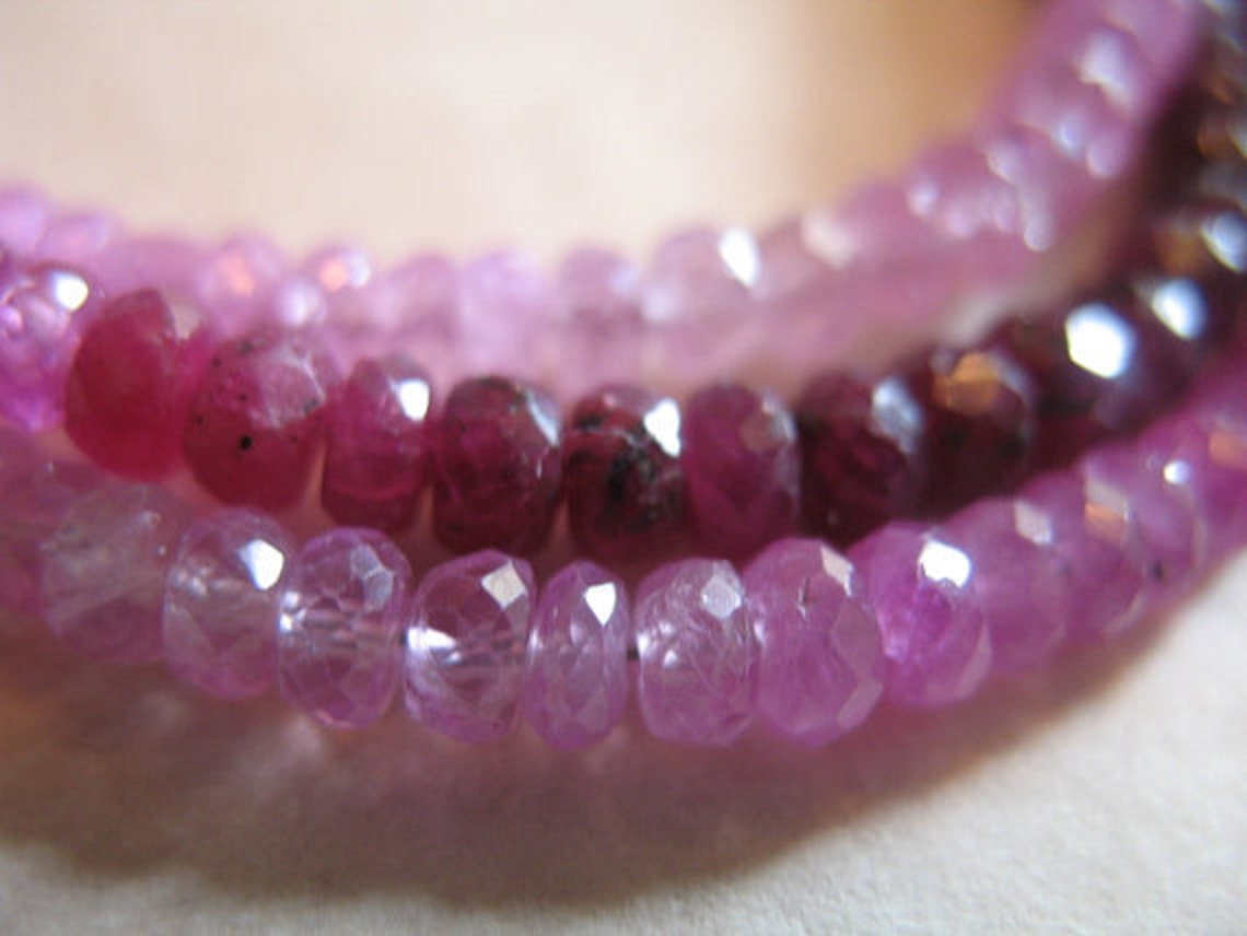 10-50 Pcs Pink SAPPHIRE Ruby Rondelles Beads Luxe AAA 2-3 - Etsy